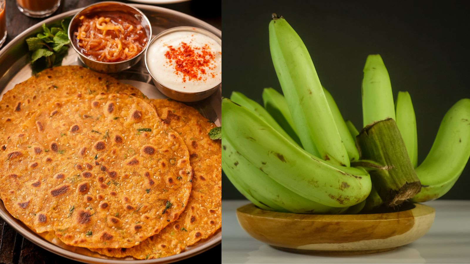 કાચા કેળાના પરાઠા રેસીપી। Raw banana paratha recipe breakfast recipe in ...