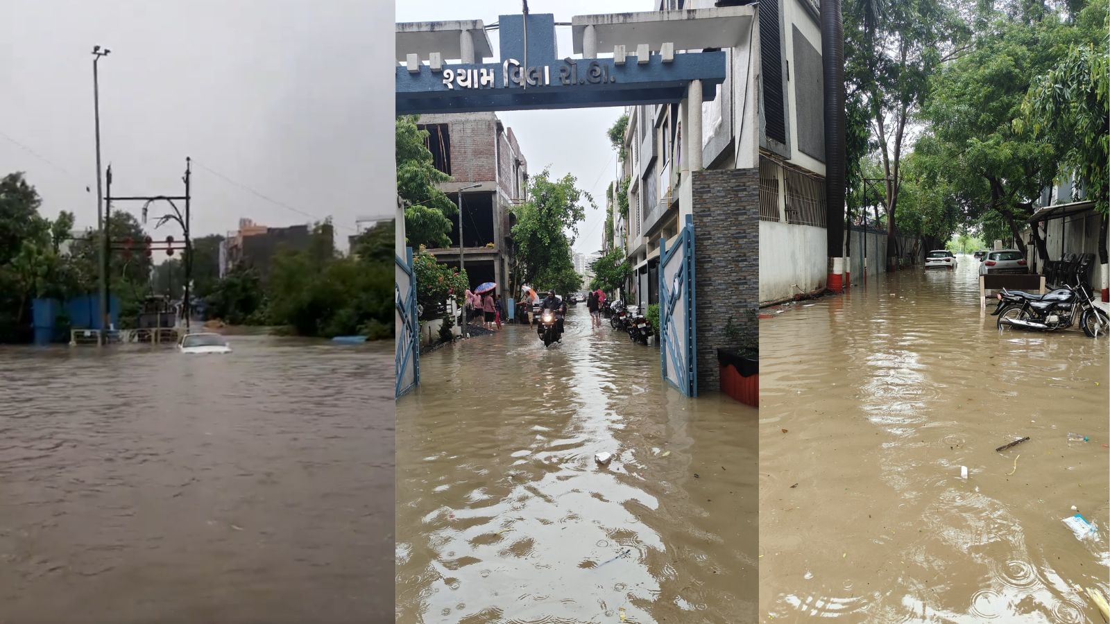 Flood-like situation in Surat after torrential rains | ધોધમાર વરસાદ બાદ ...